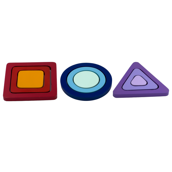 Wooden Nesting Loops Colored India|Montessori Nesting and Stacking toys ...